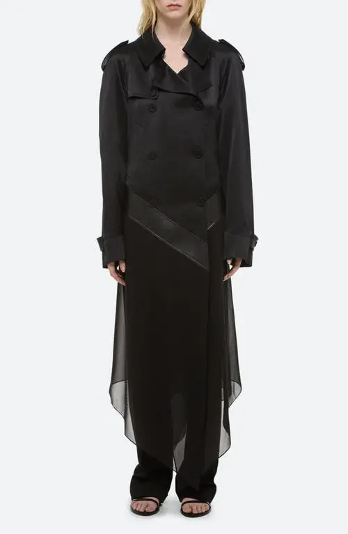 Helmut Lang Scarf Detail Silk Trench Coat