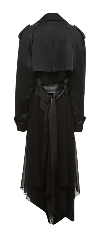 Helmut Lang Scarf Detail Silk Trench Coat