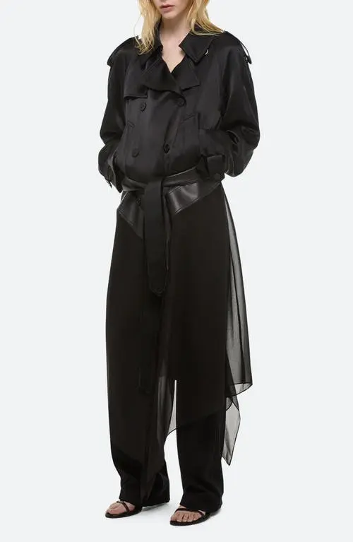Helmut Lang Scarf Detail Silk Trench Coat