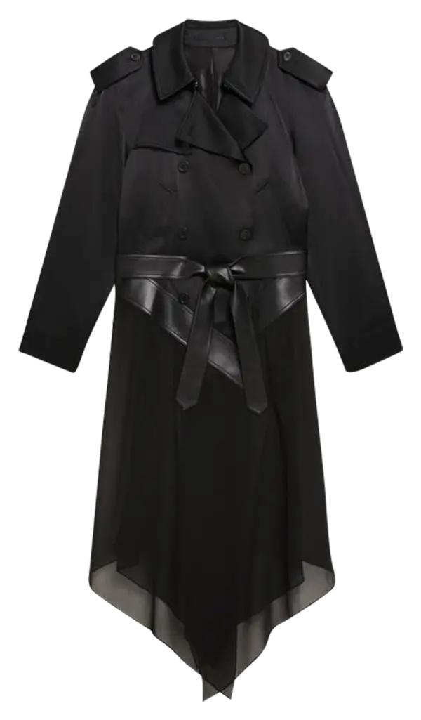 Helmut Lang Scarf Detail Silk Trench Coat