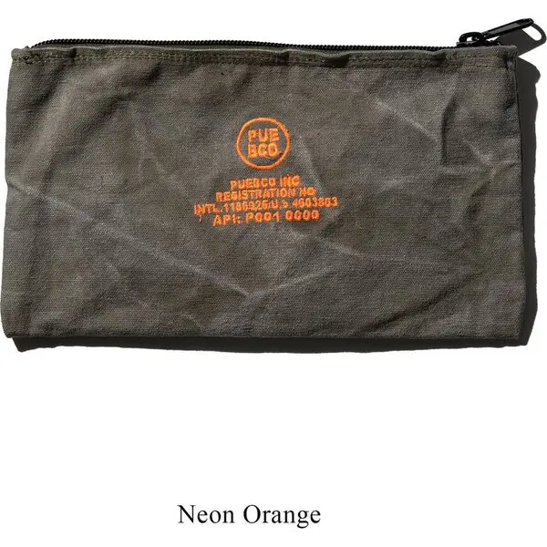 PUEBCO Vintage Tent Fabric Pouch - Neon Orange