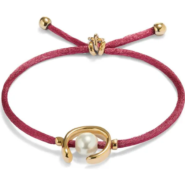 UNODE50 Plated Shell Pearl Thread Bracelet - Gold