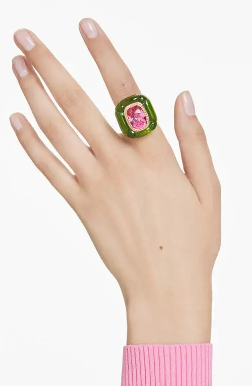 SWAROVSKI Dulcis Cocktail Ring - Green/ Pink