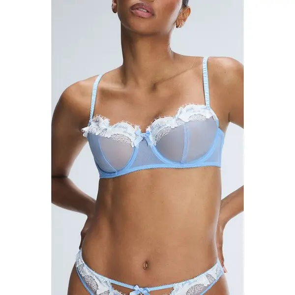 SAVAGE X FENTY Take A Vow Unlined Balconette Bra - Endless Blue