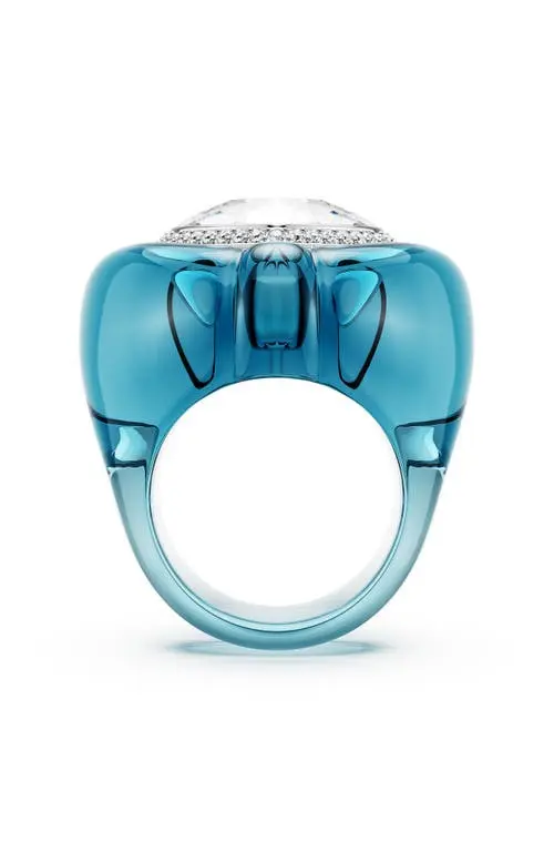SWAROVSKI Dulcis Crystal Heart Cocktail Ring - Blue