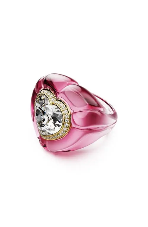 SWAROVSKI Dulcis Crystal Heart Cocktail Ring