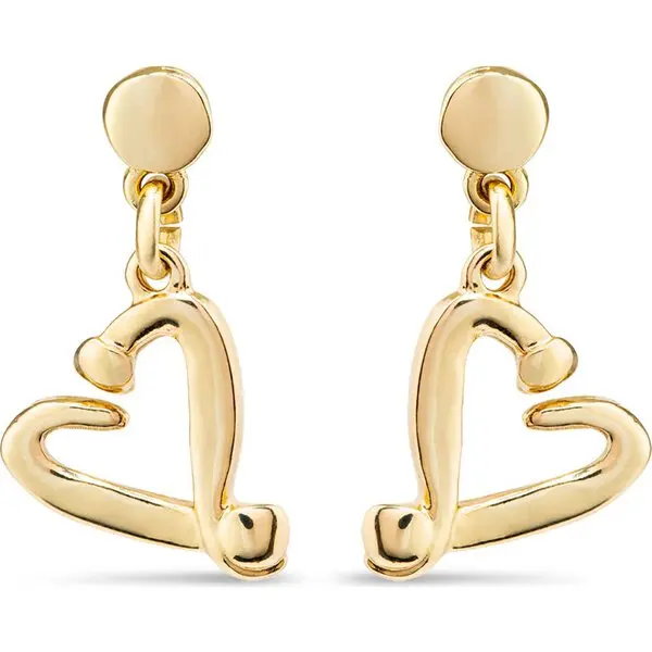 UNODE50 Hammered Heart Hoop Earrings - Gold