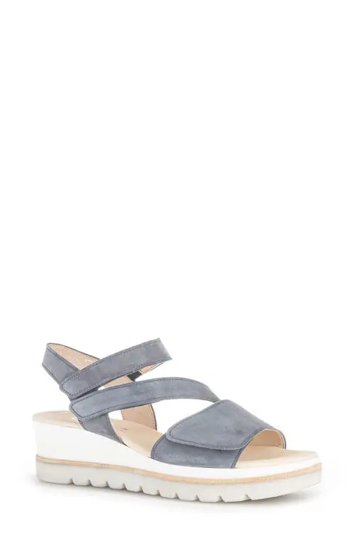Gabor Asymmetric Strappy Wedge Sandal - Nautic