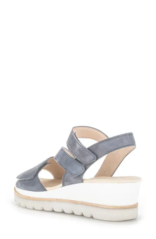 Gabor Asymmetric Strappy Wedge Sandal - Nautic