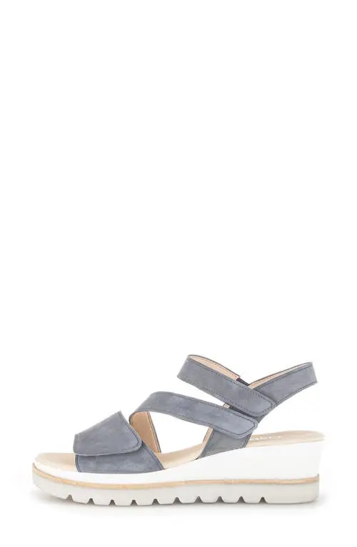 Gabor Asymmetric Strappy Wedge Sandal - Nautic
