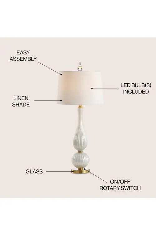 JONATHAN Y Gillian 33.7" Glass Led Table Lamp