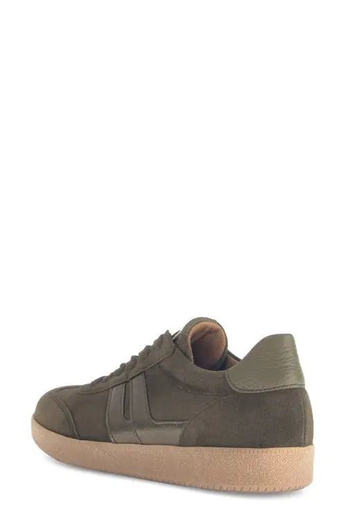 Gabor Brooke Leather Lace-up Sneakers - Oliv
