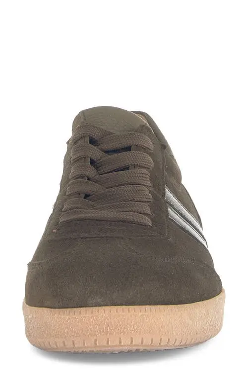 Gabor Brooke Leather Lace-up Sneakers - Oliv