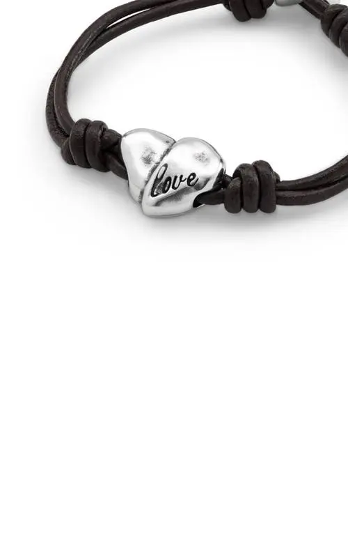 UNODE50 Leather Bracelet With Heart