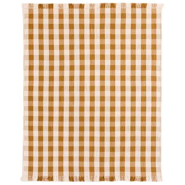 Pendleton Fringed Cotton Throw - Bock Plaid/ochre