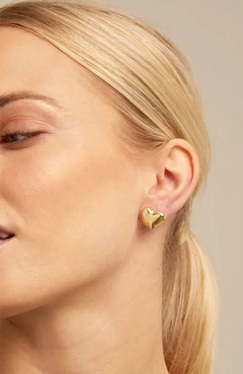 UNODE50 18k -plated Heart Earrings - Gold