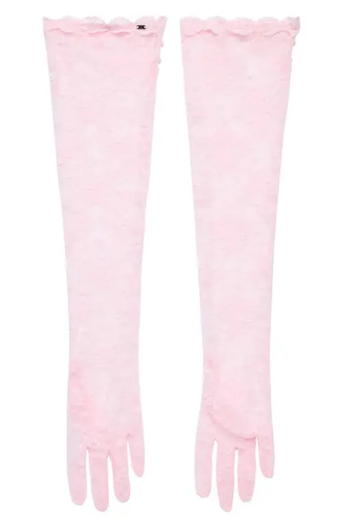 SAVAGE X FENTY Long Lace Gloves - Velour Pink