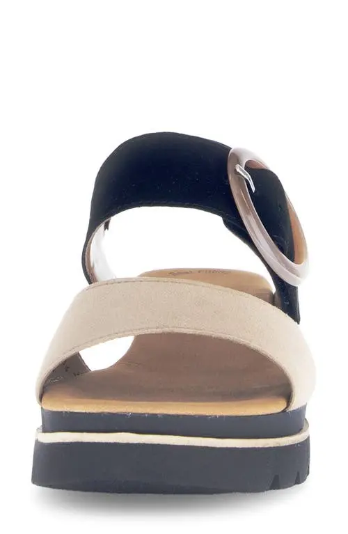 Gabor Strappy Slingback Wedge Sandal - Black