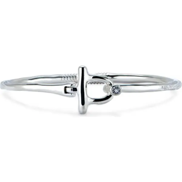 UNODE50 White Topaz Bangle Bracelet - Silver