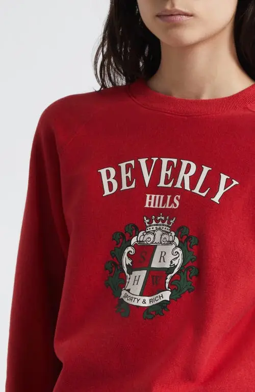 Sporty & Rich Beverly Hills Crest Graphic Sweatshirt