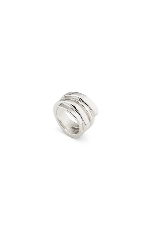 UNODE50 Sterling -plated Multiband Ring - Silver
