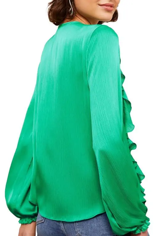 FRIENDS LIKE THESE Ruffle Crinkle Satin Top