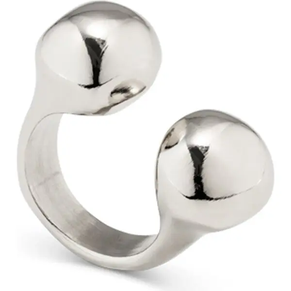 UNODE50 Open Ring With Beads - Silver