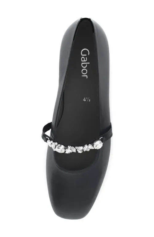 Gabor Crystal Mary Jane Flat - Black