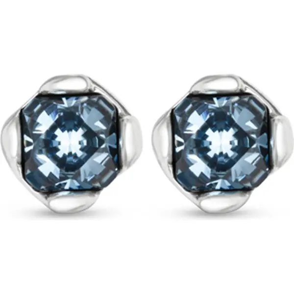 UNODE50 Sterling -plated Crystal Stud Earrings - Silver