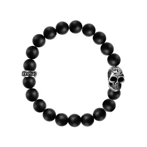 KING BABY STUDIO Day Of The Dead Skull Bead Bracelet - Silver
