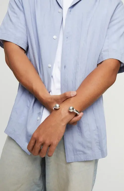 UNODE50 Double Bead Bangle - Silver