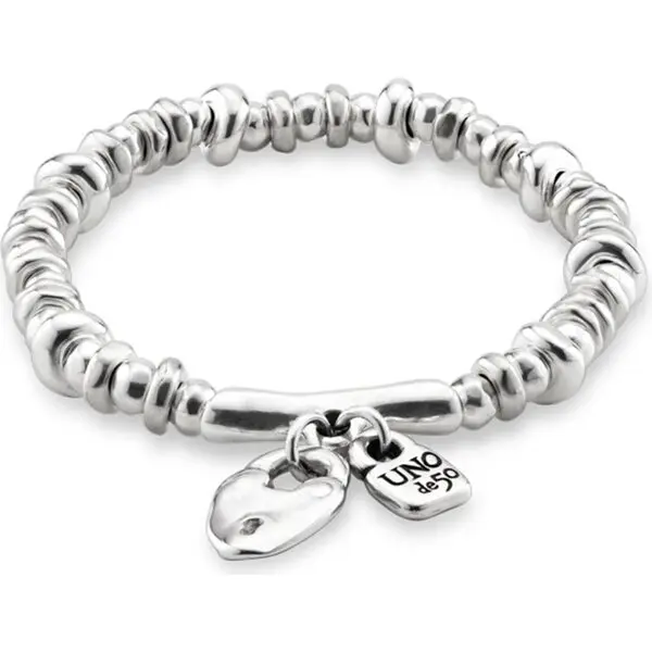 UNODE50 Sterling-plated Beaded Charm Bracelet - Silver