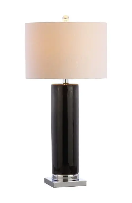 JONATHAN Y Dallas 31.5" Ceramic Led Table Lamp - Black/chrome