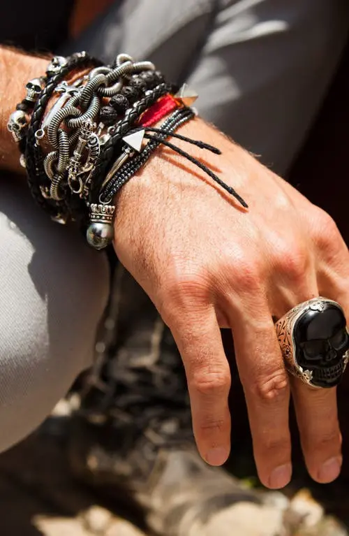 KING BABY STUDIO Hamlet Skulls Double Wrap Bracelet