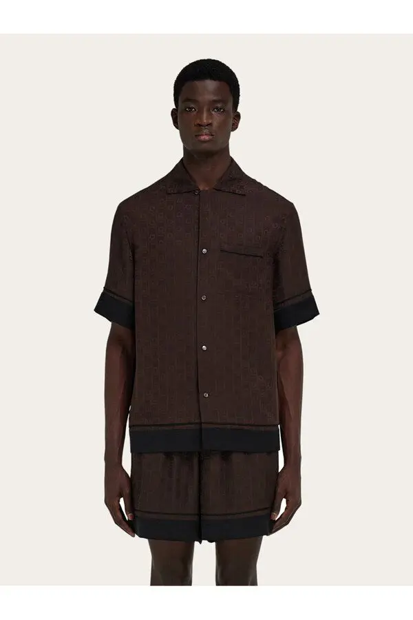 FERRAGAMO Monogram Short Sleeve Shirt