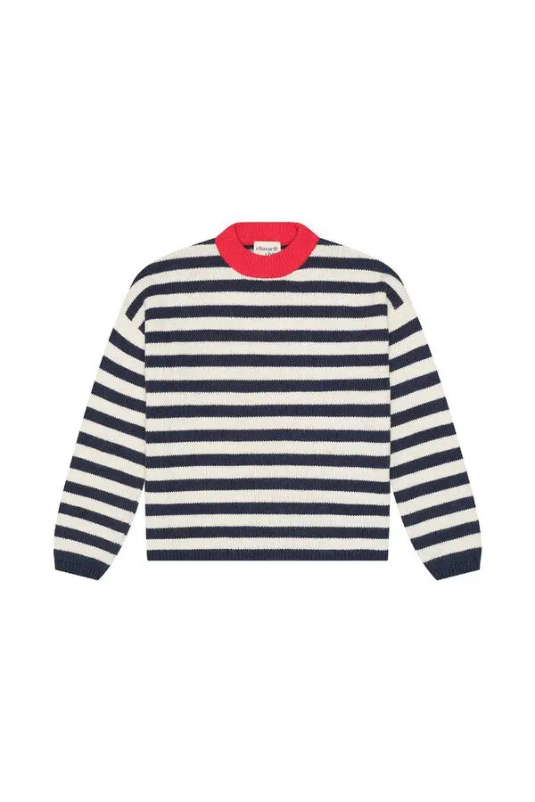 ELLSWORTH + IVEY Sadie Striped Crewneck Sweater - Stripe