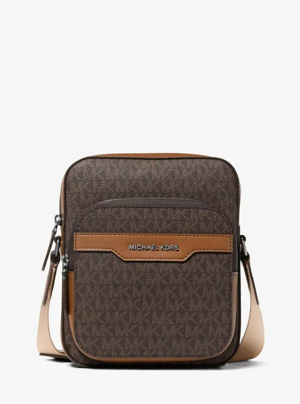 Michael Kors Hudson Mini Signature Logo Flight Bag - Brown