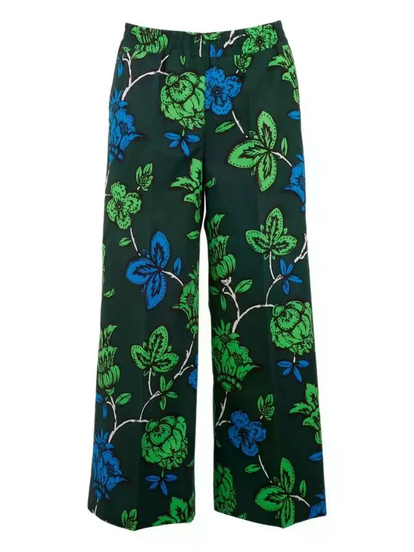 P.a.r.o.s.h Floral-print Trousers - Green
