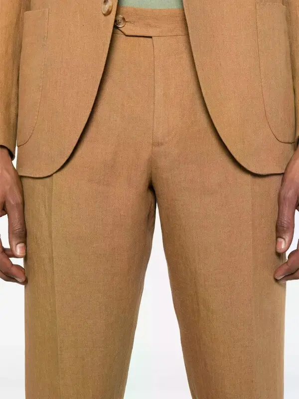 LARDINI Brooch-detail Suit - Brown