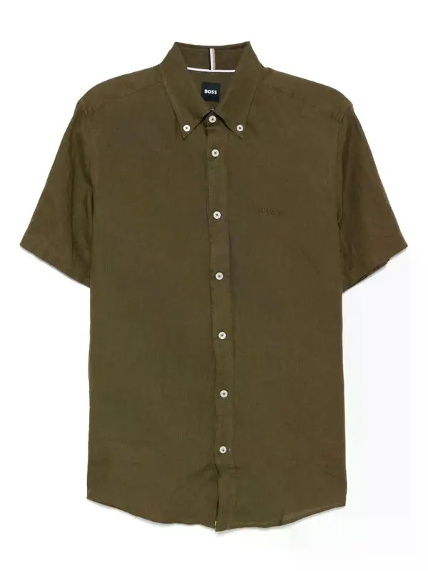 BOSS Logo-embroidered Shirt - Green