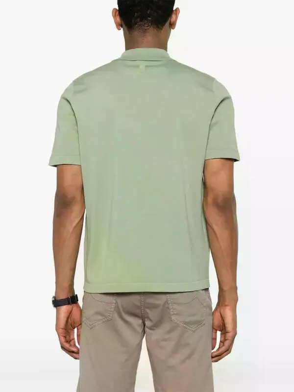 Canali Cotton Zip-up Polo Shirt