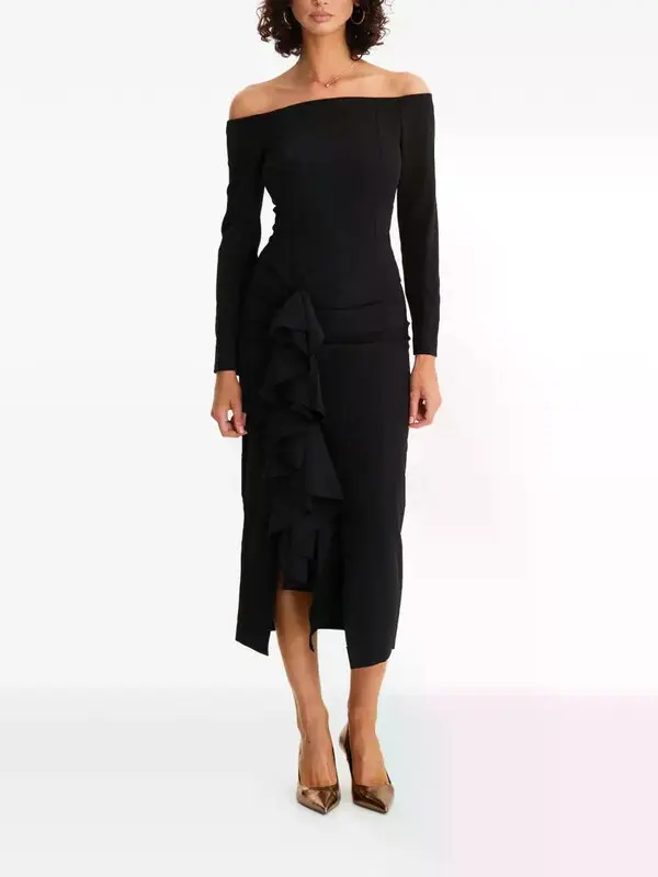 MOOS STUDIO Passion Off-shoulder Midi Dress - Black