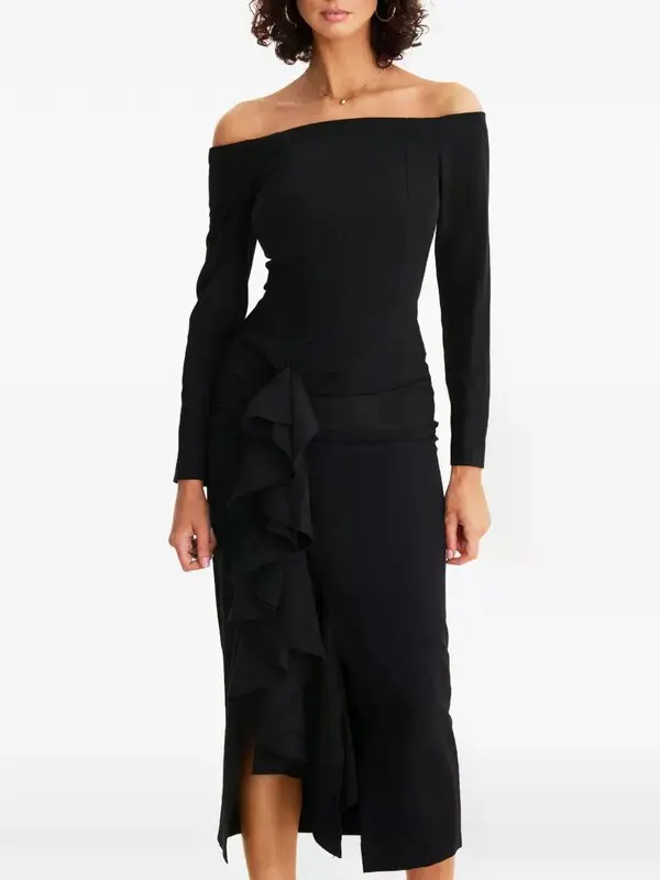 MOOS STUDIO Passion Off-shoulder Midi Dress - Black