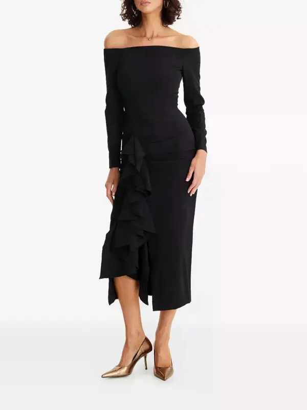 MOOS STUDIO Passion Off-shoulder Midi Dress - Black
