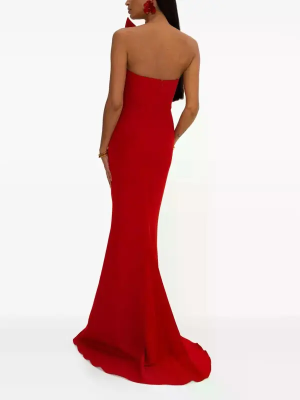 MOOS STUDIO Asymmetric-neck Maxi Dress - Red