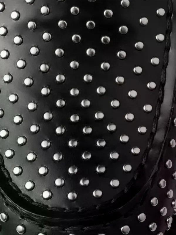 Prada Stud-embellished Leather Mules