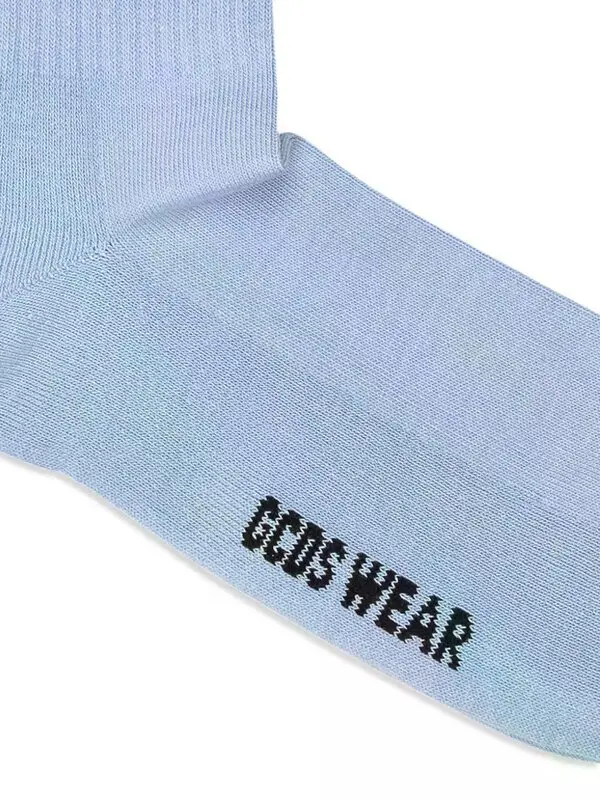 Gcds Intarsia-logo Socks - Blue