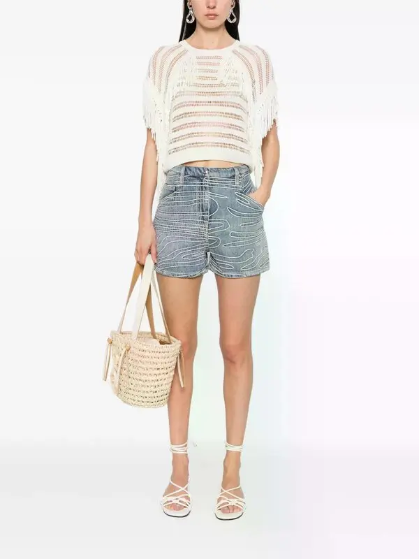 IRO PARIS Embroidered Denim Shorts