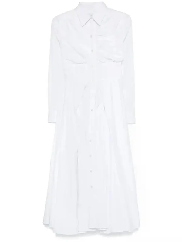 Viktor & Rolf Pleated Cotton Poplin Midi Shirt Dress