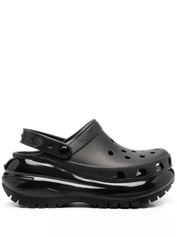 CROCS Perforated Platform Clogs - Black